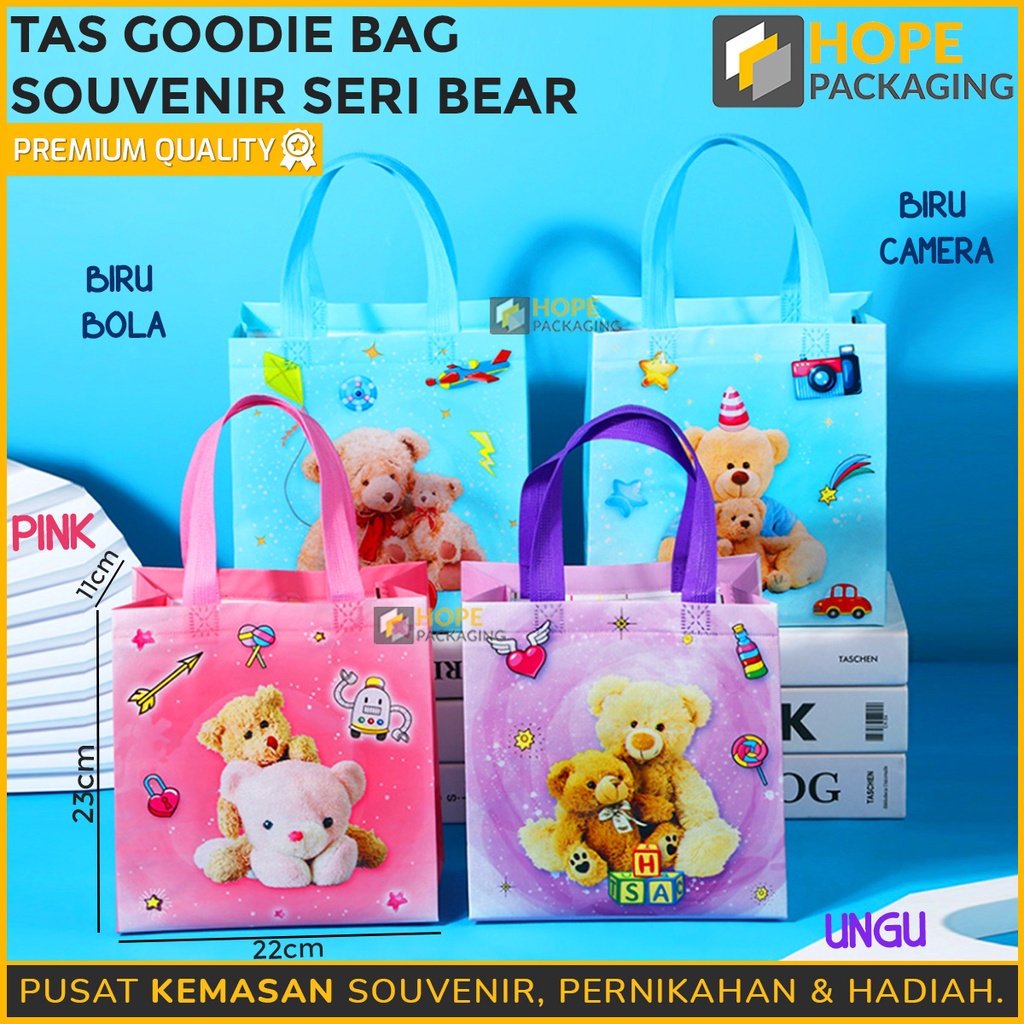 Jual Tas Goodie Bag Motif Bear / Goodie Bag Ulang Tahun / Tas Bingkisan ...