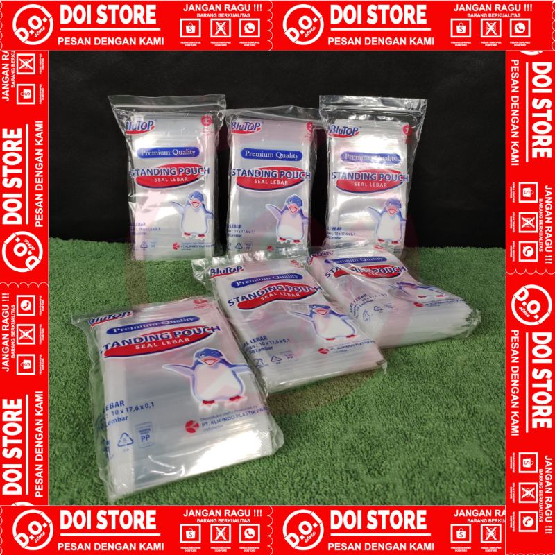 Jual 1 PACK PLASTIK STANDING POUCH UKURAN 10cm x 17cm SEAL LEBAR ...