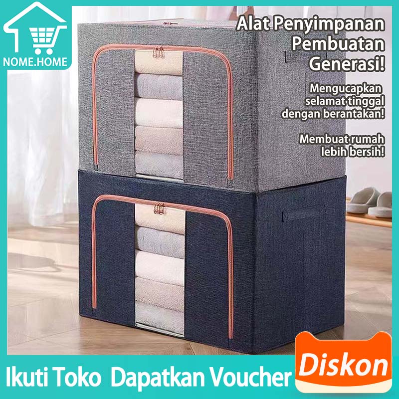 Jual NOME 66L Lipat linen katun lebih tebal kotak penyimpanan pakaian ...