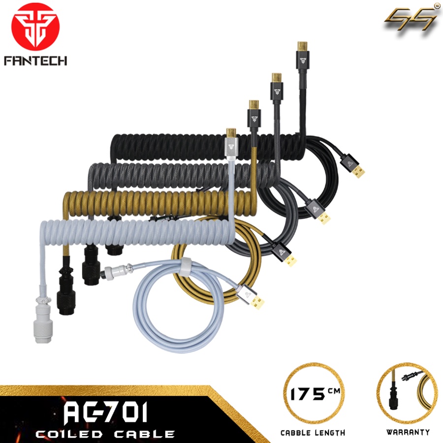 Jual Coiled Cable USB Type-C for Mechanical Keyboard Fantech AC701 AC ...