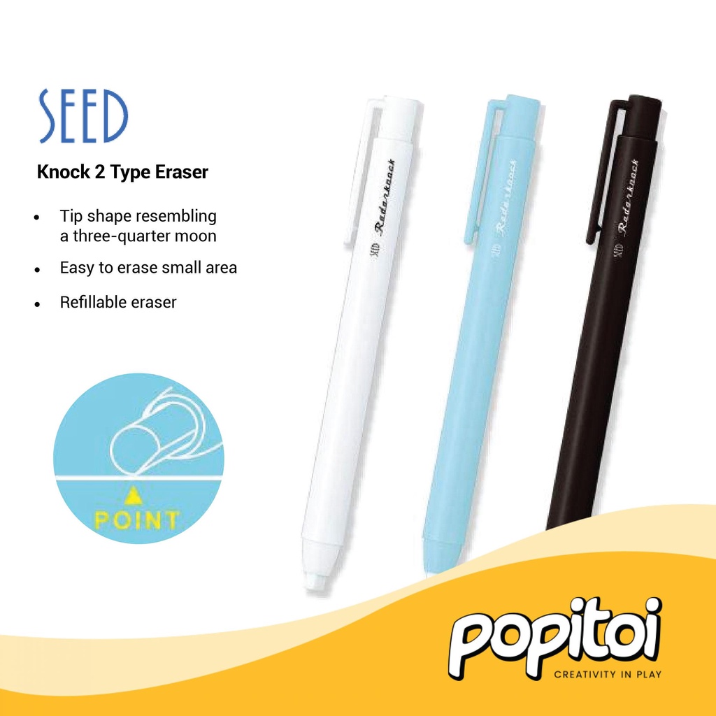 Jual SEED Radar Knock 2 Type Retractable Eraser Pen Penghapus Pensil ...