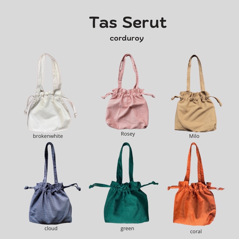 Jual Tote Bag Aesthetic Wanita Dumpling Corduroy Premium + Furing - Tas ...