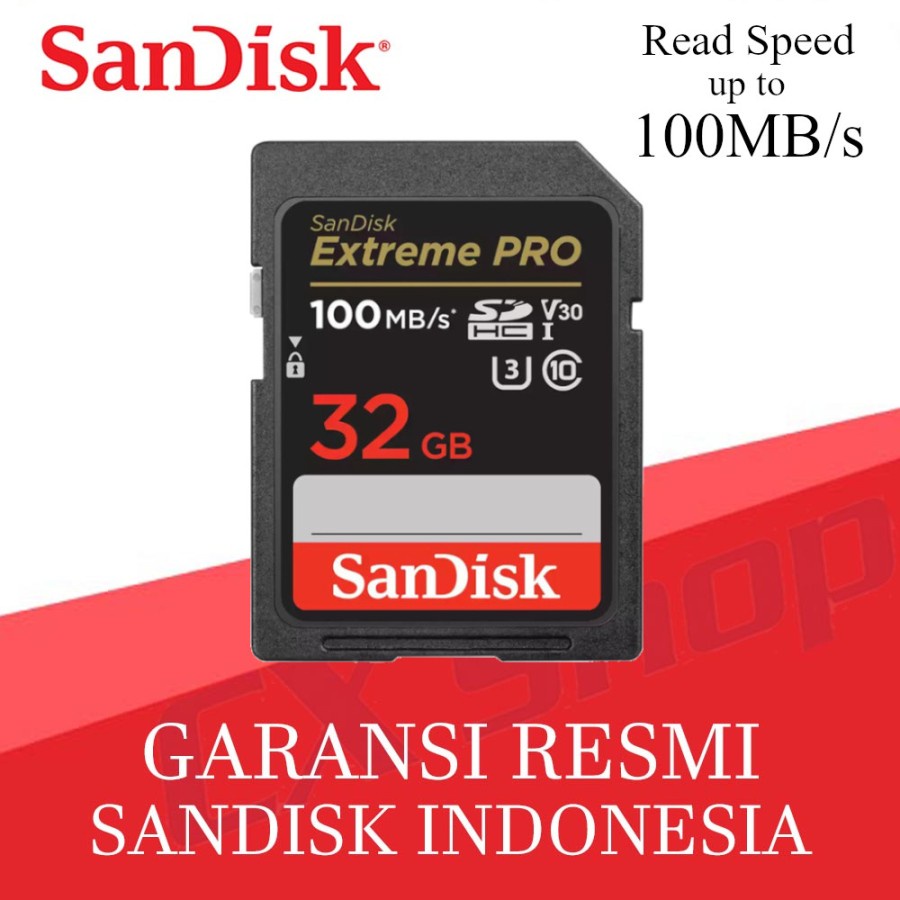 Jual SanDisk Extreme Pro SDHC UHS-I Card 32GB | Shopee Indonesia