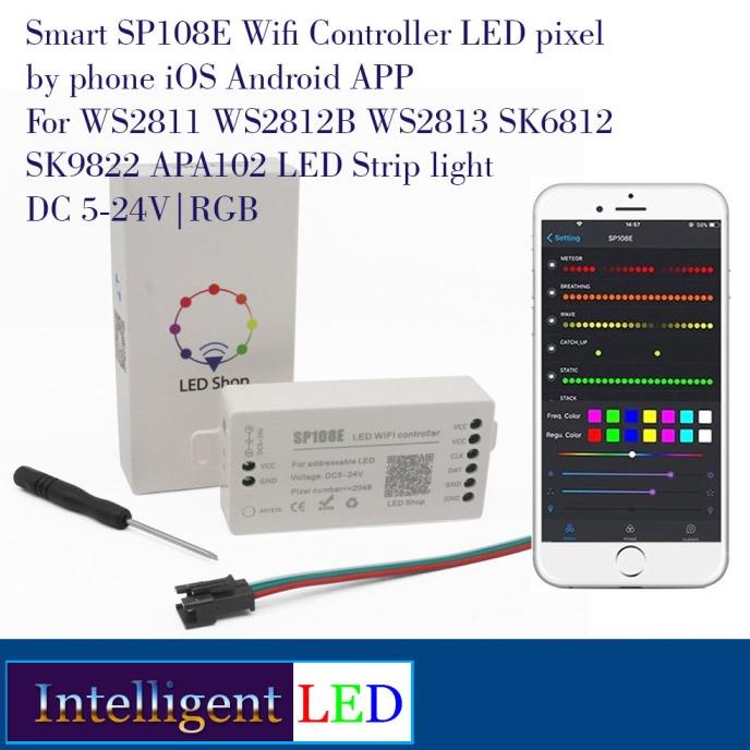 Jual Smart SP108E Wifi Controller LED pixel For WS2812B SK6812 LED ...