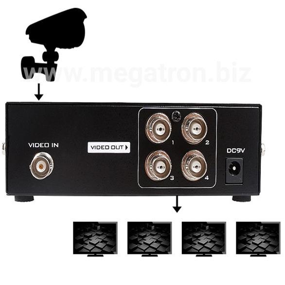 Jual CCTV Video Distributor amplifier 1 input - 4 output (BNC konektor ...
