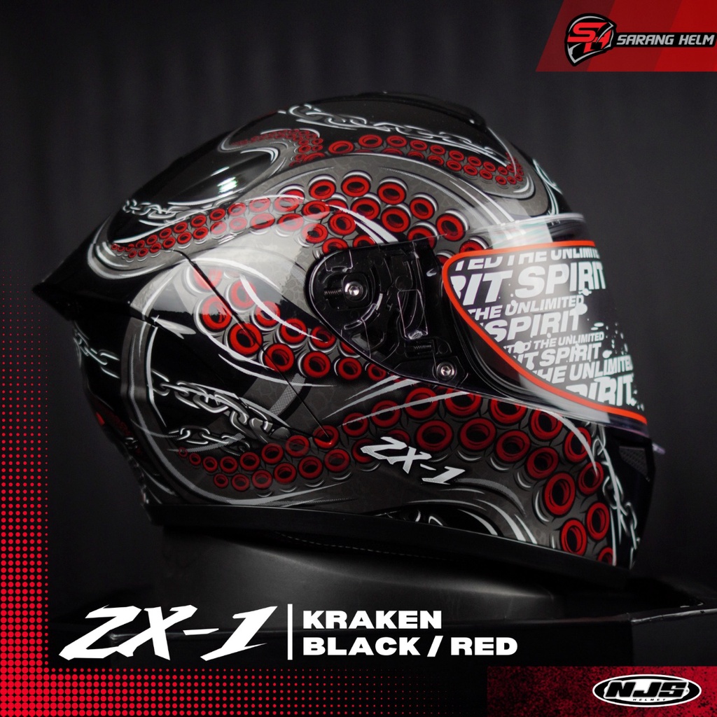 Jual NJS ZX-1 Kraken - Helm Full Face | NJS ZX1 | ZX Motif | ZX Kraken ...