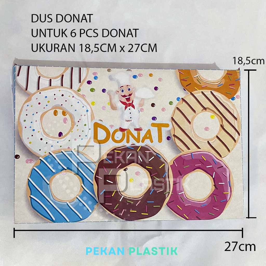 Jual 10 pcs Box Donat isi 6 / box donat isi 3 / Dus Kemasan Donut Kotak ...