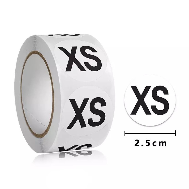 Jual Stiker Label Size Pakaian Sticker Ukuran Baju Bundar diameter 2,5 ...