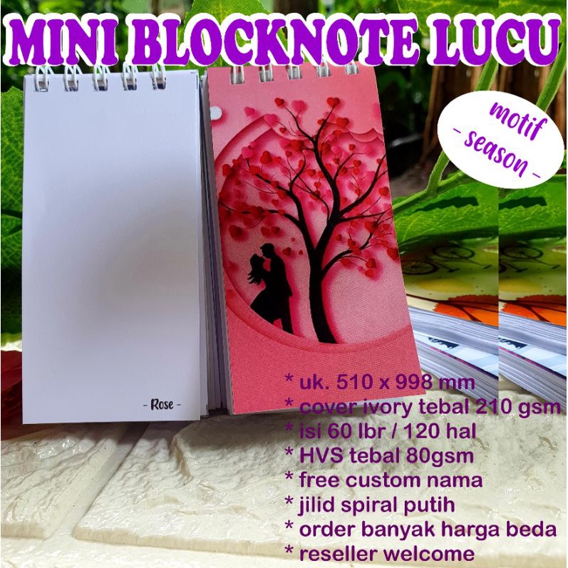 Jual notebook ring mini blocknote aesthetic motif season | Shopee Indonesia