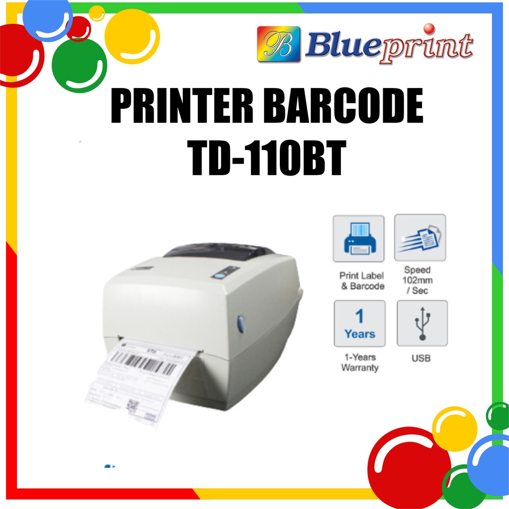 Jual Printer Barcode Thermal Label Blueprint TD110BT Usb + Bluetooth ...