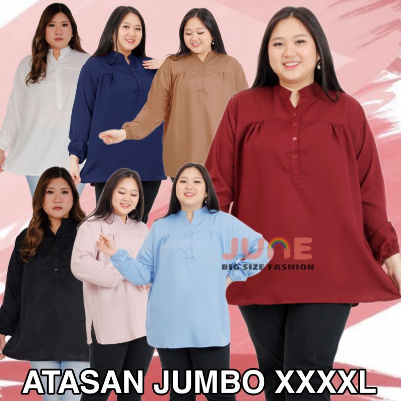 Jual JUNE - ATASAN JUMBO WANITA LD 130 / BAJU JUMBO WANITA / BLUS JUMBO WANITA SIZE 4XL / BAJU ...