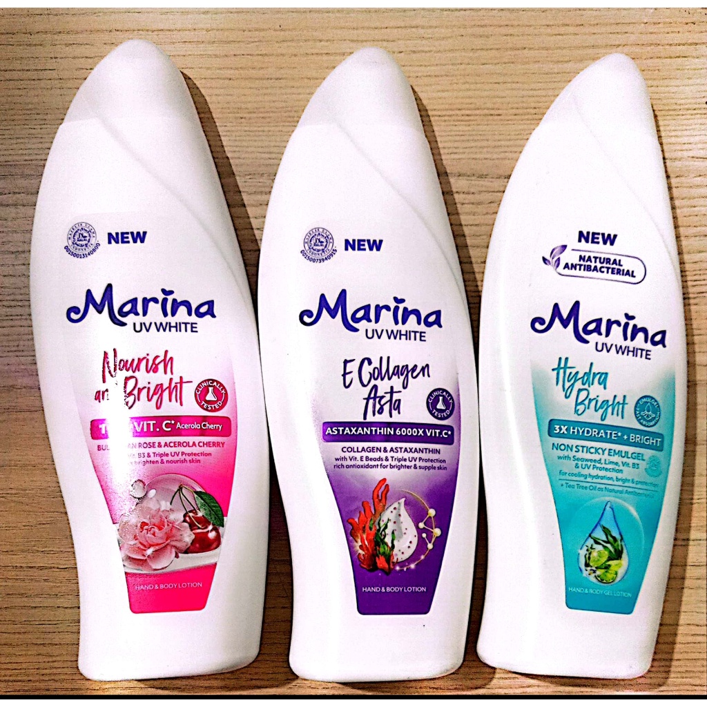 Jual Marina Hand Body Lotion UV White 460ml | Shopee Indonesia