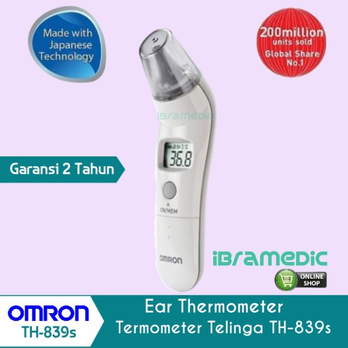Jual Term Omron Ear Thermometer Th893S / Termometer Telinga Omron Th ...
