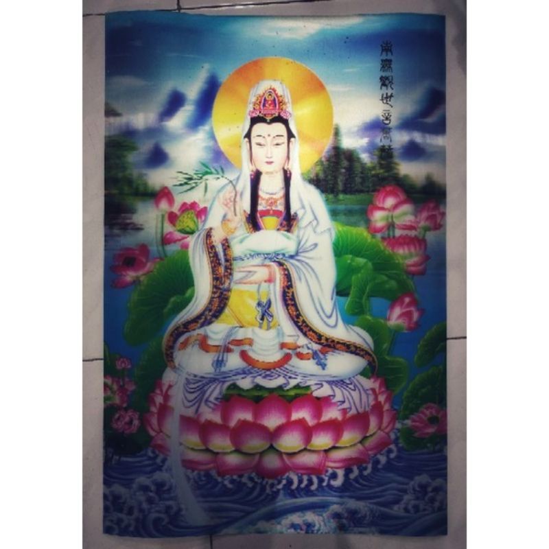Jual Poster 3D Dewa Dewi Budha Dewi Kwan Im Wall Deco | Shopee Indonesia