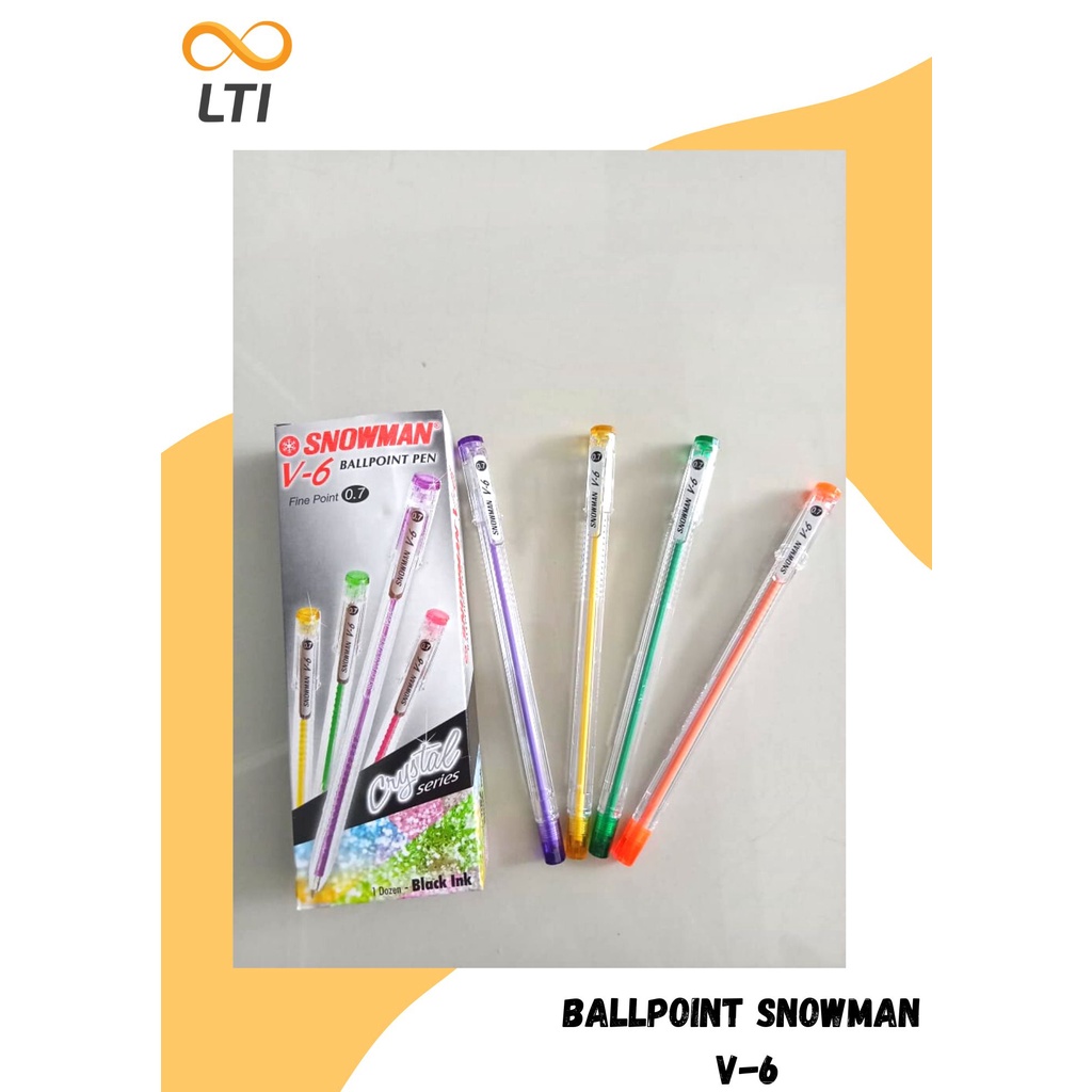 Jual Pulpen Ballpoint Snowman V-6 Bolpen Semi Gel / PCS - HEMAT ...