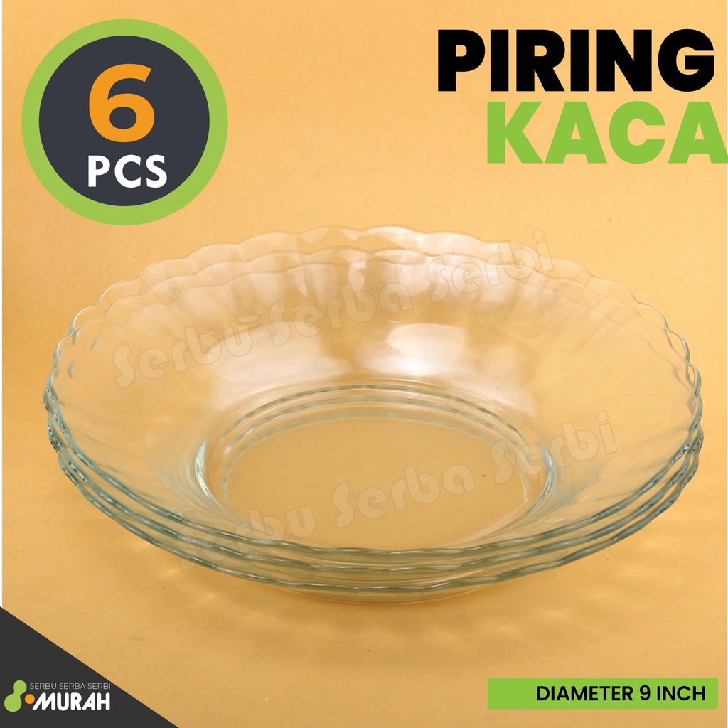 Jual SERBU MURAH - SET 6 PCS - PIRING KACA BBC Payung Bening / Warna ...