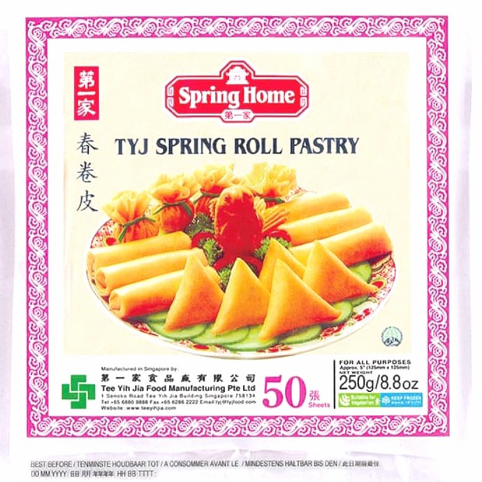 Jual Spring Roll Skin Pastry 5" TYJ OS 250g kemasan asli BPOM dan Halal ...