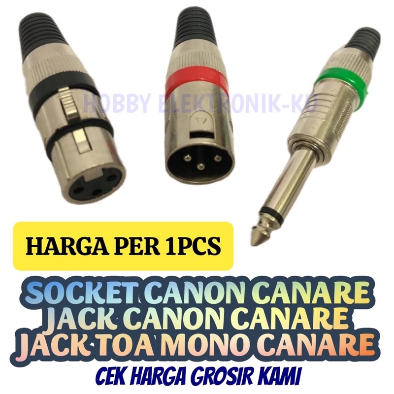Jual JACK CANON CANARE SOCKET TOA CANARE JACK TOA MONO CANARE ( HARGA ...