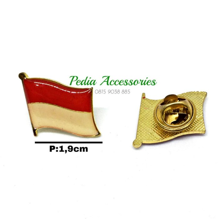 Jual Pin Pin Bendera Indonesia Berkibar/Pin Bendera Merah Putih ...