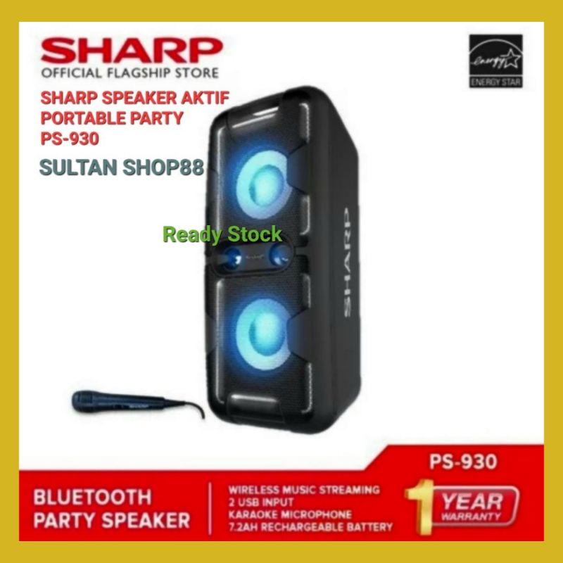 Jual SHARP SPEAKER AKTIF PORTABLE PARTY PS-930 Wireless Bluetooth l SPEAKER AKTIF SHARP PS930 ...