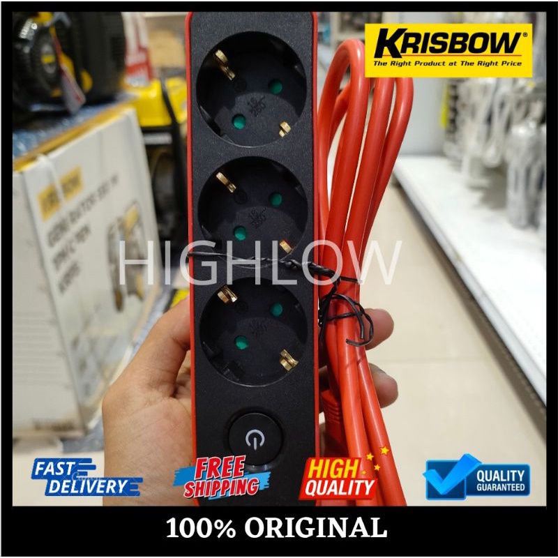 Jual Krisbow stop kontak Colokan listrik 3 & 6 lubang extension socket ...