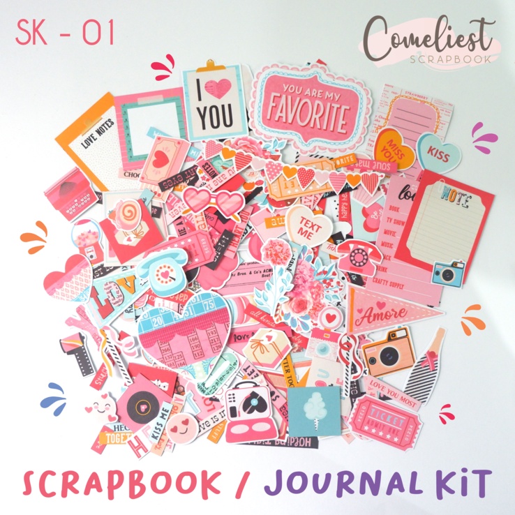 Jual HIASAN SCRAPBOOK TEMA LOVE JOURNAL KIT CRAFT EMBELISHMENT LUCU ...