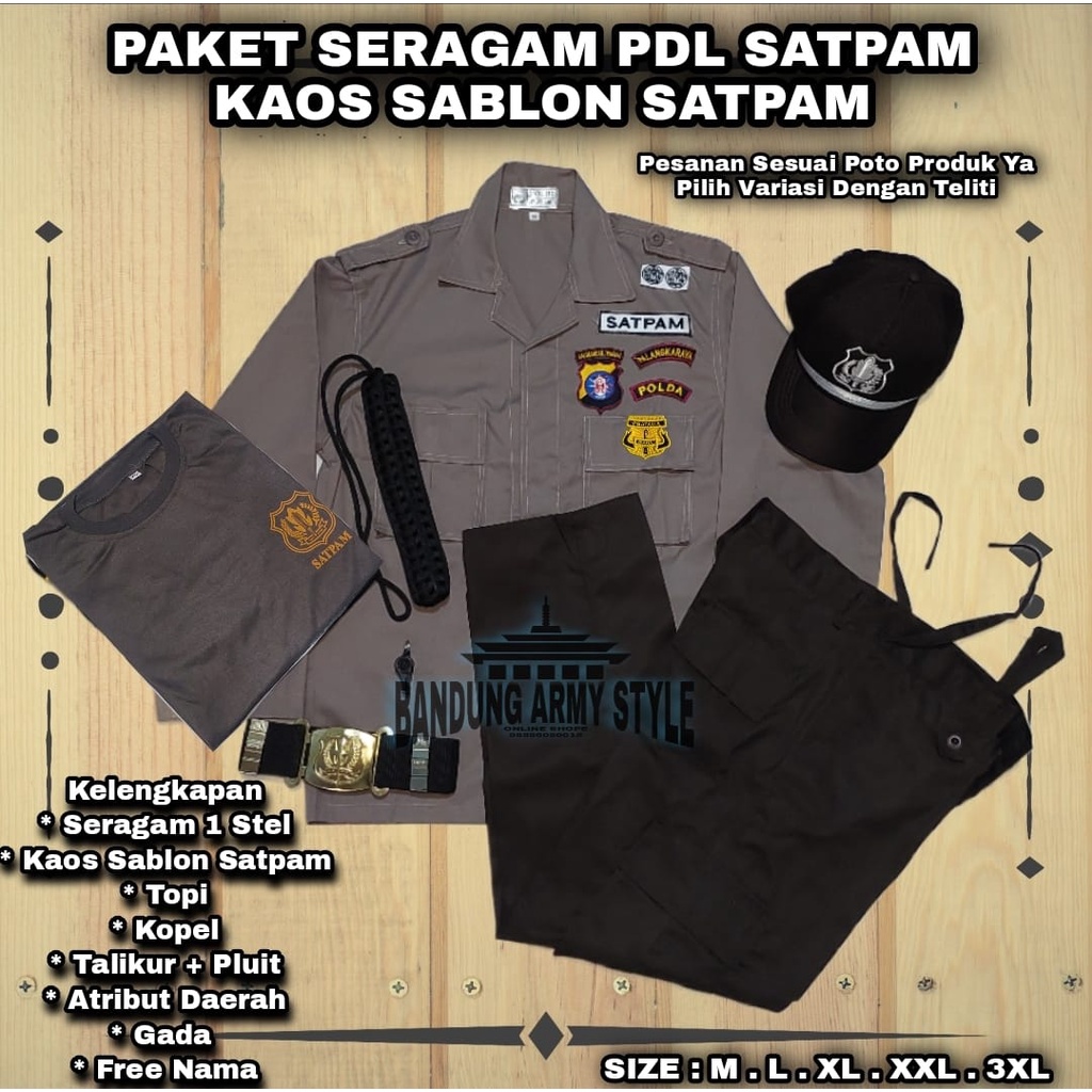 Jual Seragam security terbaru / Seragam PDL terbaru LENGKAP / Seragam Security Coklat / Seragan ...