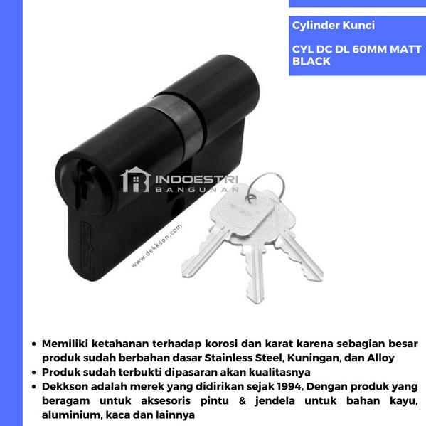 Jual Cylinder Kunci Dekkson CYL DC DL 60MM Matt Black | Shopee Indonesia
