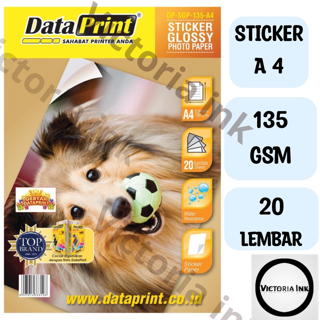 Jual Kertas Sticker A4 Data Print Stiker Glossy Photo Paper A4 135gsm ...