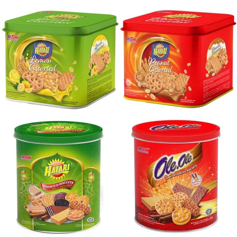 Jual ASW Hatari Peanut Assorted Tin 400gr / ASW Hatari Lemon Assorted ...