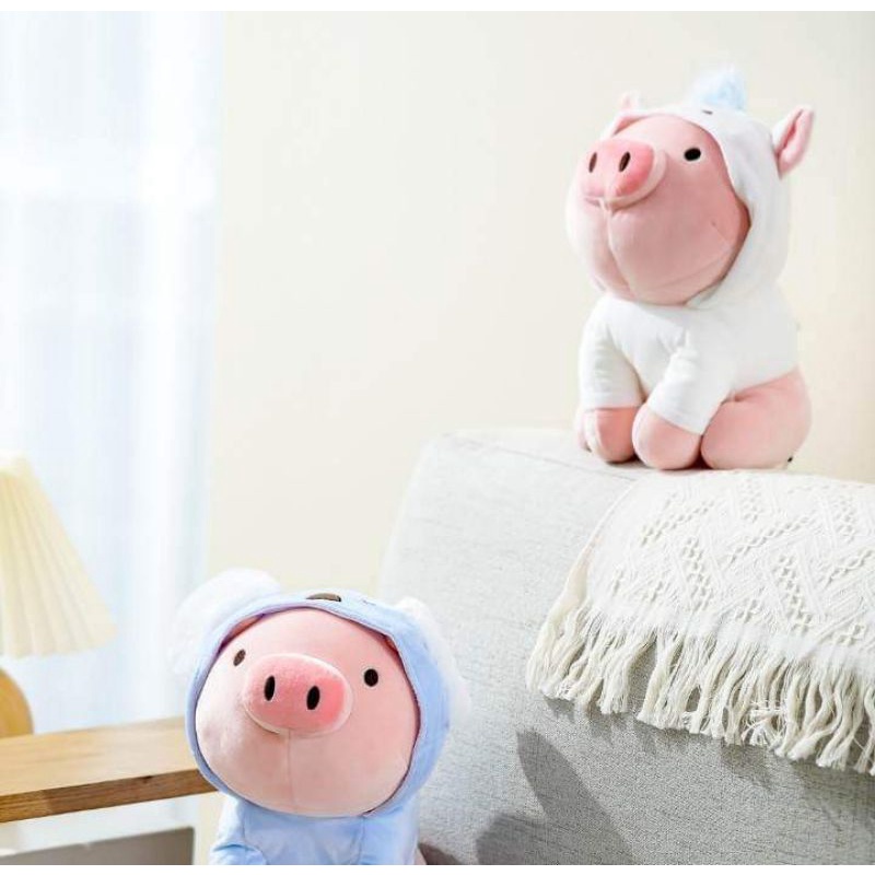 Jual Boneka Babi Pink Lucu Plush - MINISO Sitting Piglet Plush Toy With ...