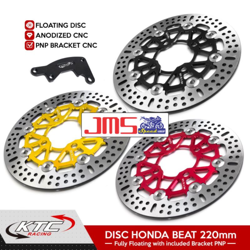 Jual piringan disc ktc racing cnc plus breket 220mm beat fi Vario 125 ...