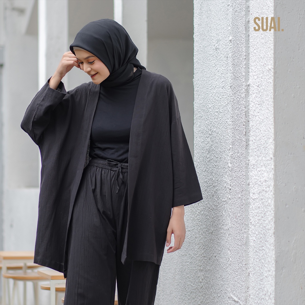 Jual SUAI Outer Cardigan Linen / Outer Oversized | Shopee Indonesia