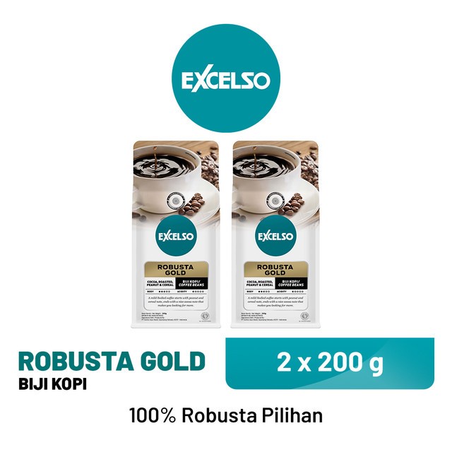 Jual EXCELSO ROBUSTA GOLD - BIJI KOPI 2 X 200 GR | Shopee Indonesia