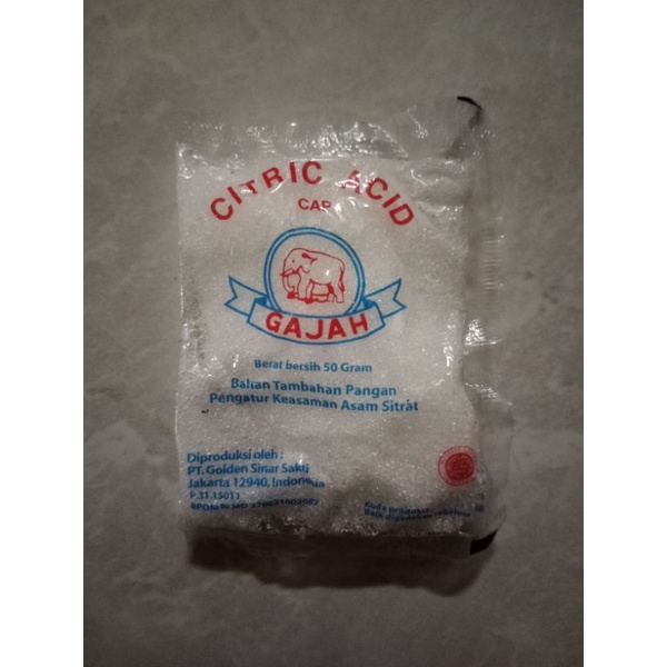 Jual Ctric ac*d / Sitrun / Kecutan Cap gajah 50 gram | Shopee Indonesia