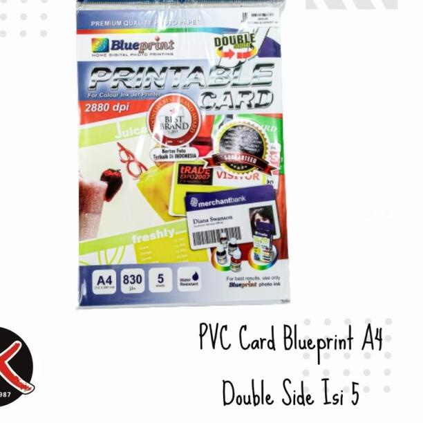Jual Kertas PVC Bahan ID Card Instan A4 Isi 5 Lembar Blueprint | Shopee ...