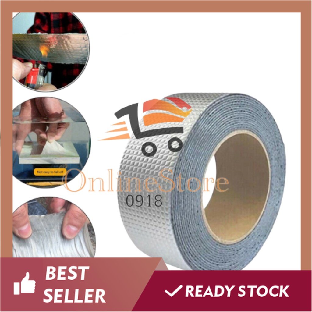 Jual OS - Lakban 5cmx5m Aluminium Foil Butyl Super Waterproof Tape - Lakban Anti Bocor Lem Anti ...