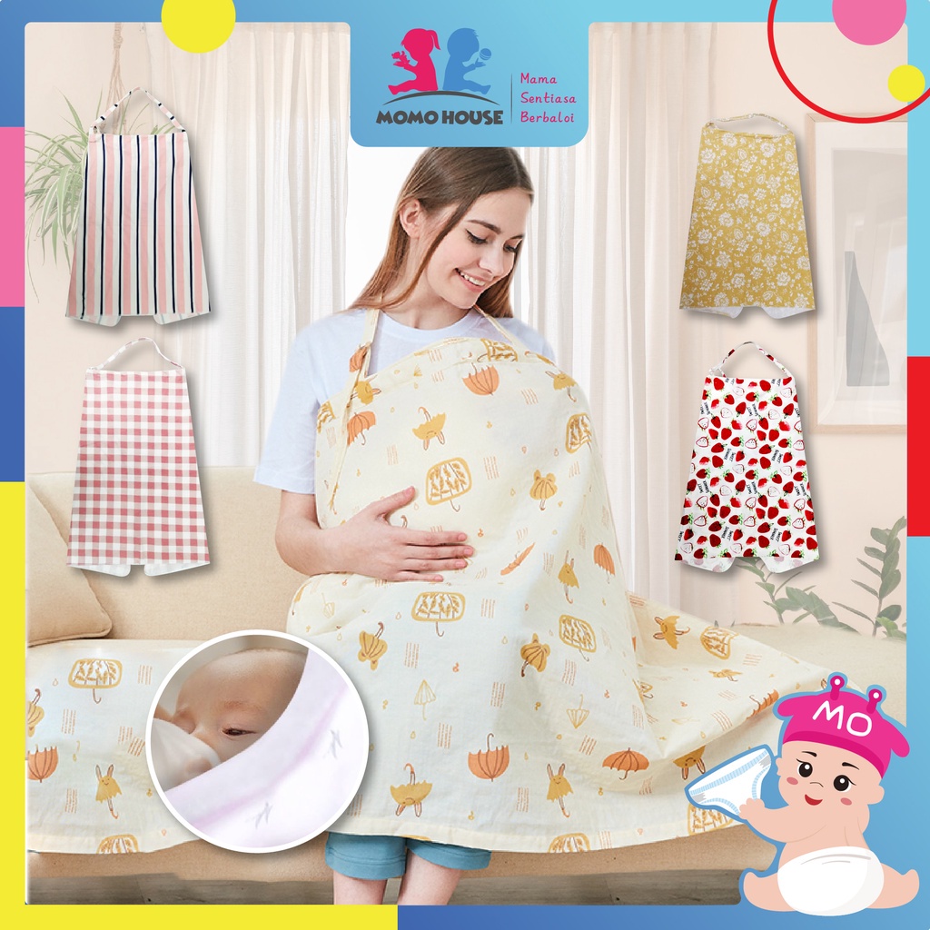 Jual MOMO HOUSE Kain Penutup Menyusui Bayi Apron Menyusui Nursing Cover ...