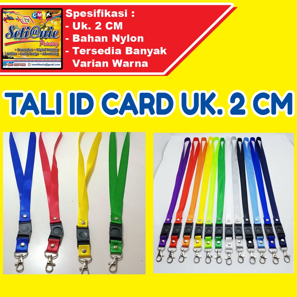 Jual TALI ID CARD 2 cm / Tali id card 2cm / Tali id card /Tali lanyard ...