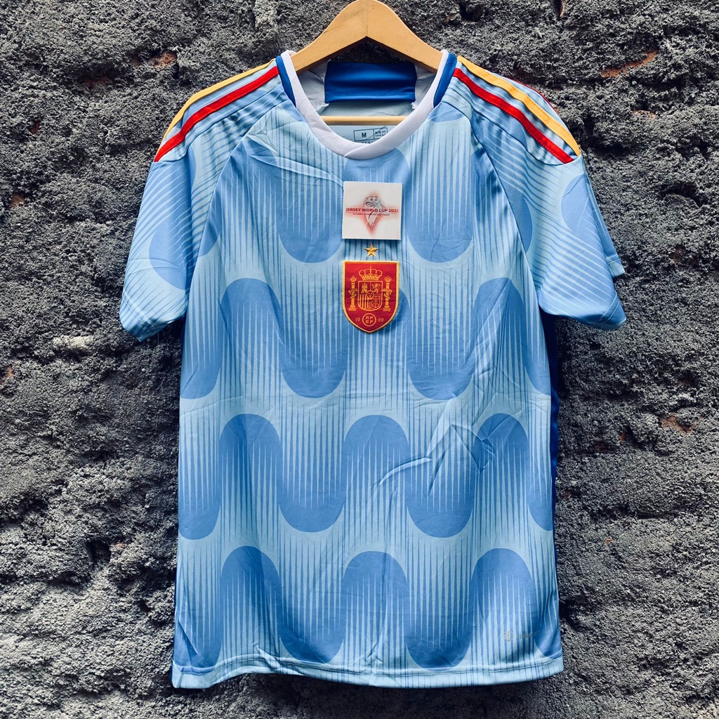 Jual Jersey Negara Piala Dunia Spanyol Away 2022 Grade Ori Impor Baju Bola Jersey Timnas Spa ...