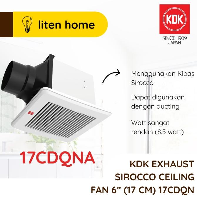 Jual Ceiling Exhaust Fan Plafon Cerobong Sirocco 6" inch KDK 17CDQN ...
