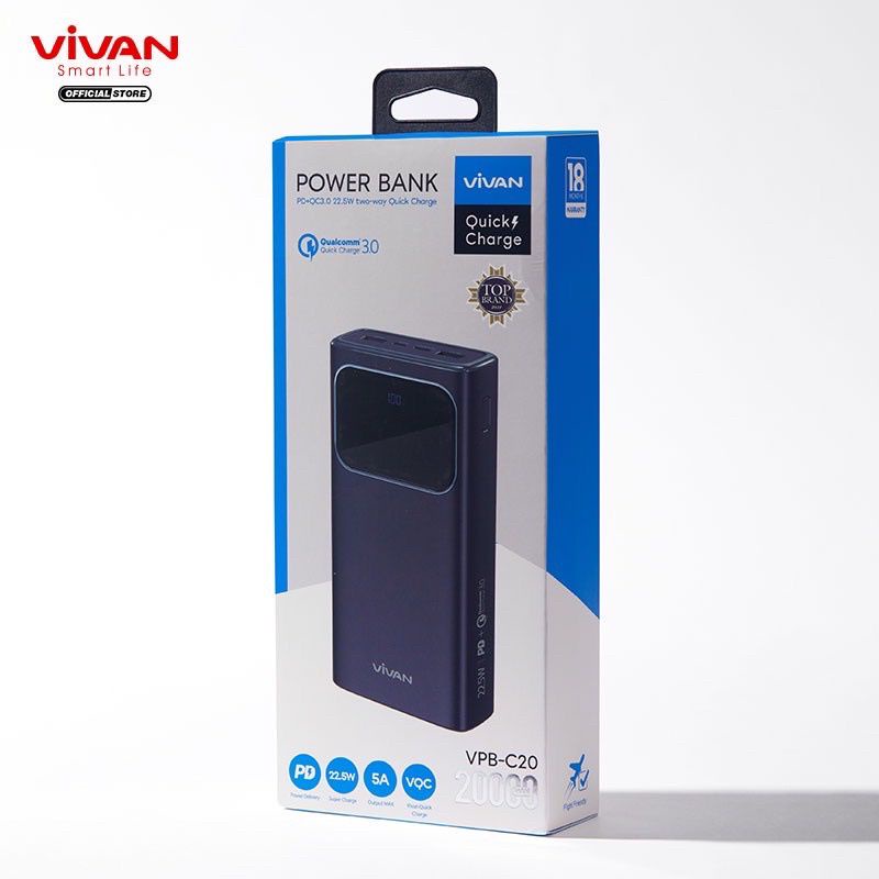 Jual Power Bank Robot Vivan 20000mAh (Garansi Resmi) | Shopee Indonesia
