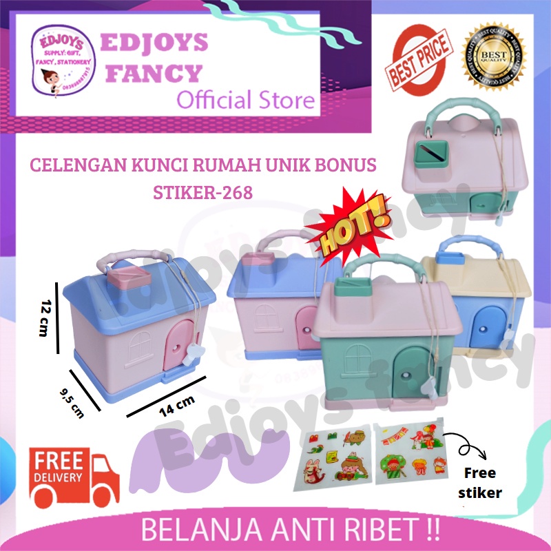 Jual Xiaolingjing Celengan plastik target anak karakter lucu kunci ...