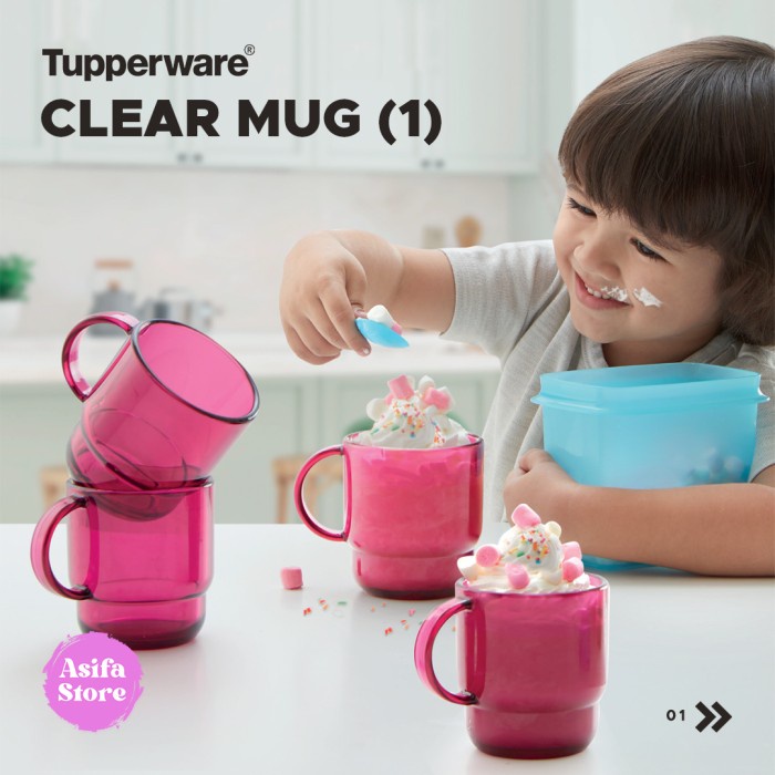 Jual Tupperware Clear Mug - Gelas Anak, Mug Minimalis | Shopee Indonesia