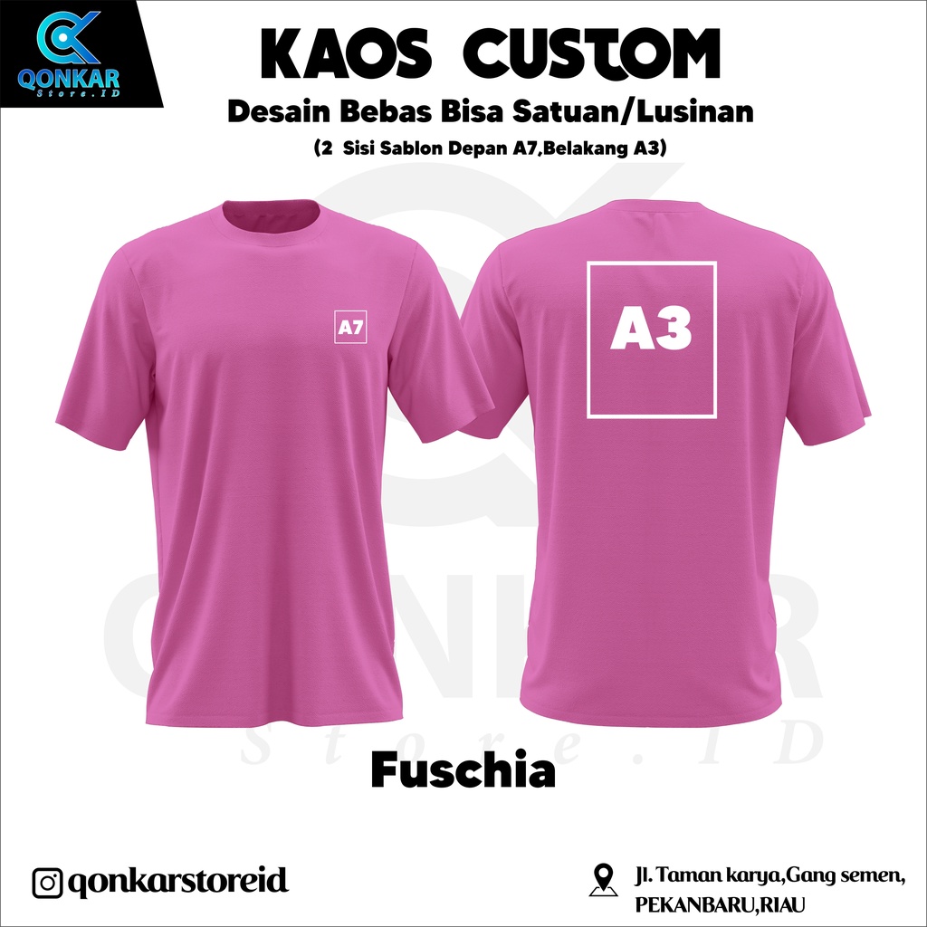 Jual KAOS SABLON CUSTOM SATUAN DESAIN BEBAS BAHAN COTTON COMBED 30S ...