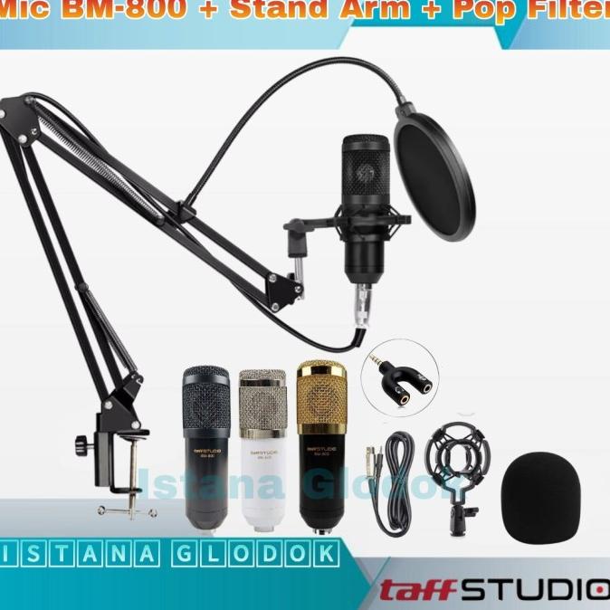 Jual Paket recording smule mic condenser BM800 Original Taffware Full ...