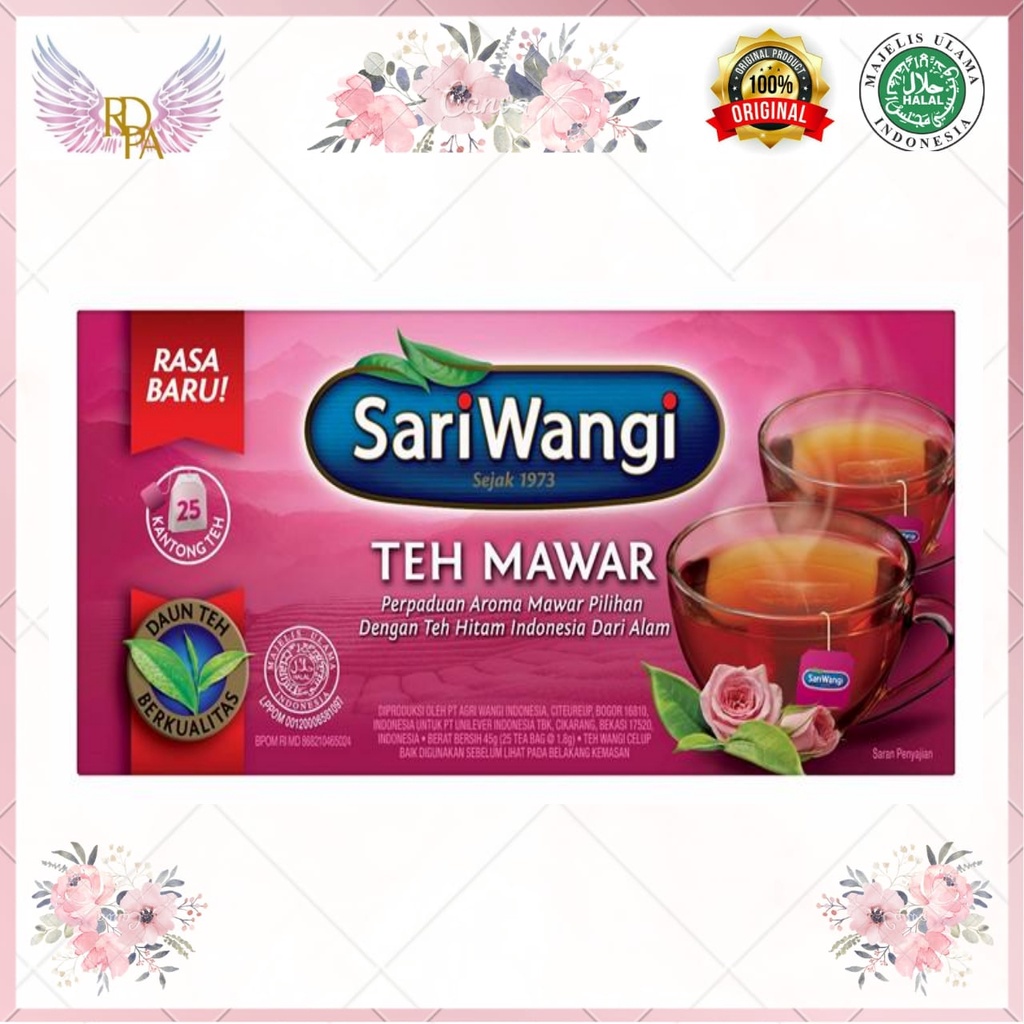 Jual Sariwangi Teh Mawar Celup Isi 25 Sachets. Sariwangi Teh Mawar 25s ...