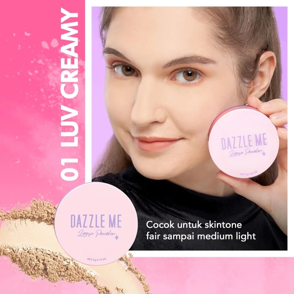 Jual DAZZLE ME Always Setting Loose Powder NEW PACKAGING | Super Soft ...