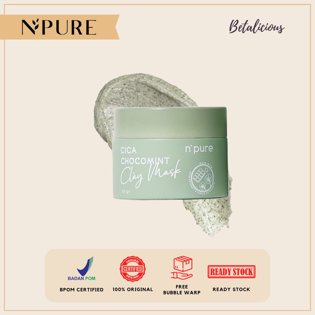 Jual NPURE Clay Mask Centella Asiatica Chocomint | Shopee Indonesia