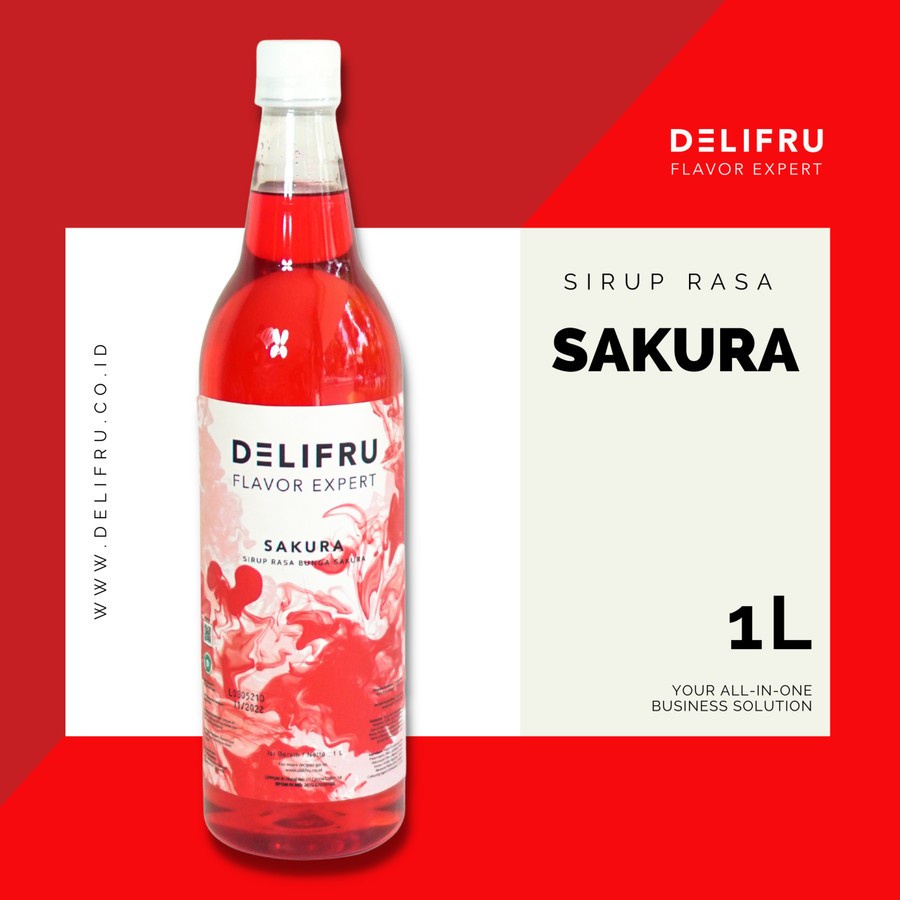 Jual DELIFRU Sakura Syrup 1 Liter - Sirup Bunga Sakura Premium | Shopee ...
